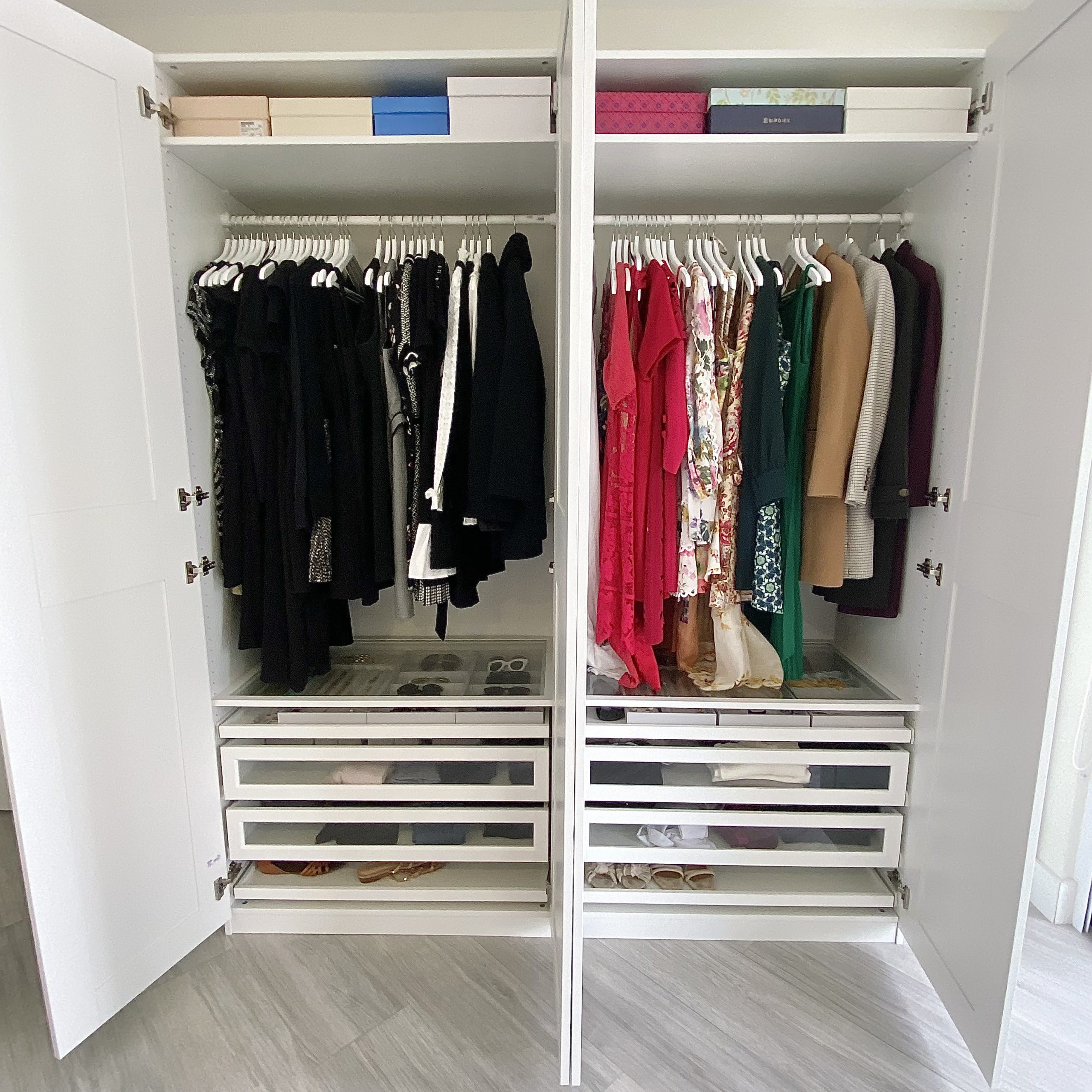 How to build a rental friendly, walk in closet on a budget with IKEA PAX